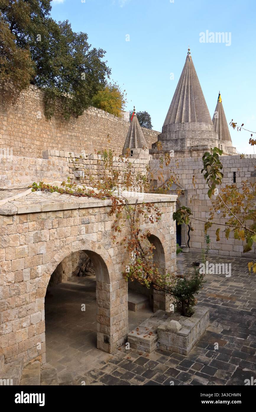 Yazidis temple in Lalish, Kurdistan, Iraq Stock Photo - Alamy