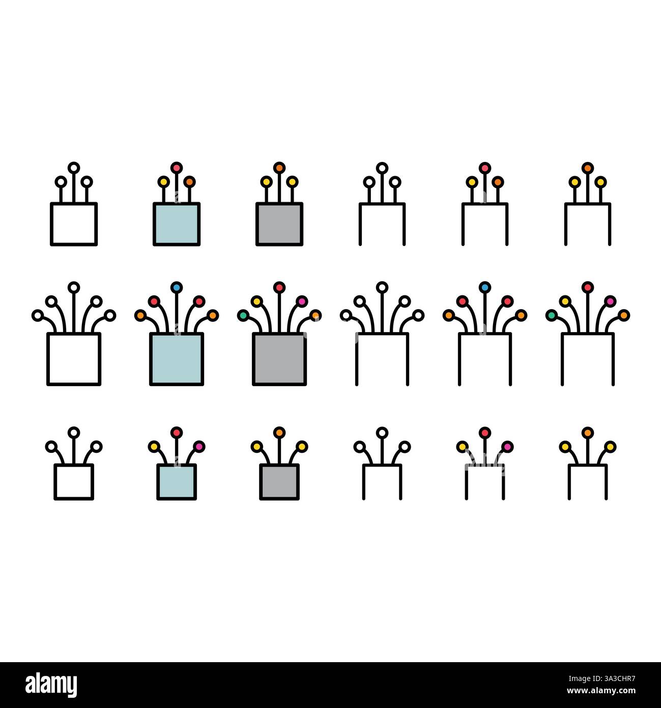 Set of optical cable icon, technology information web network, digital ...