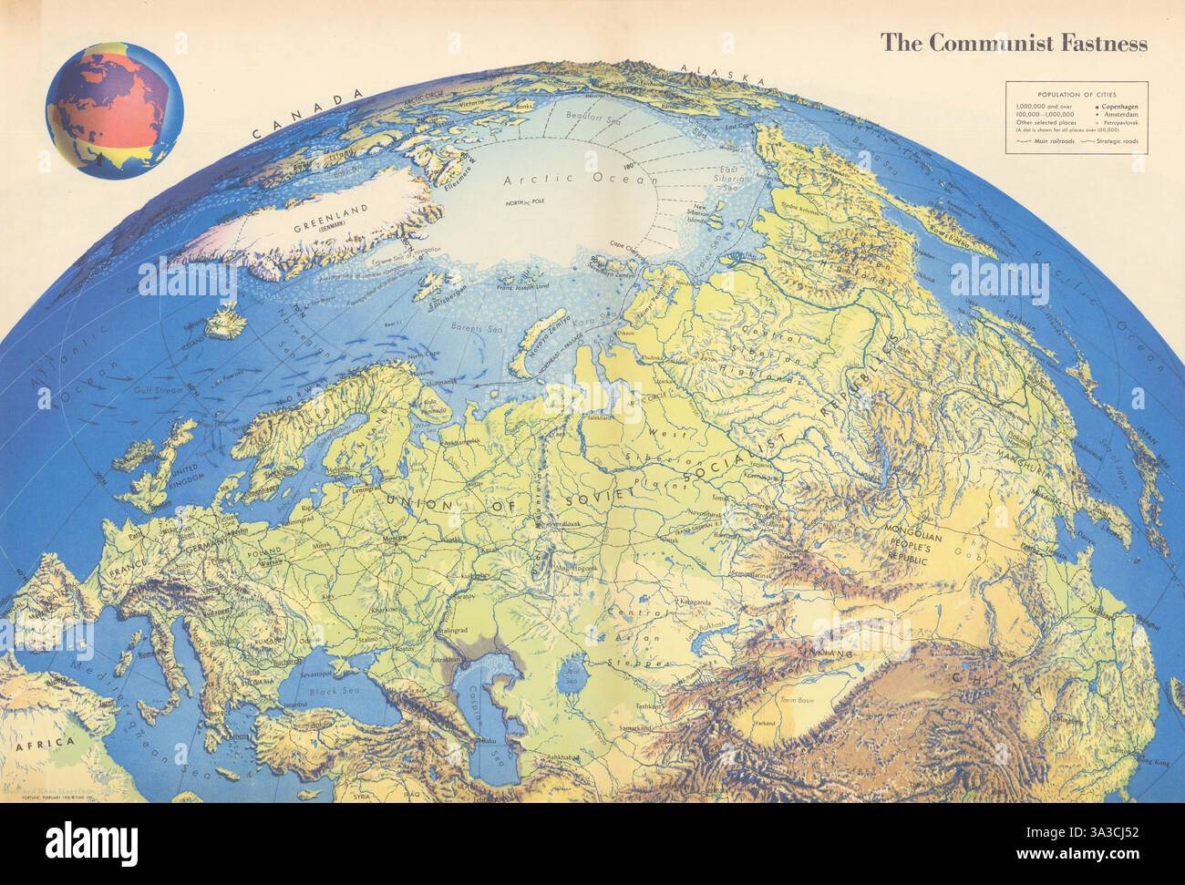 The Communist Fastness by Richard Edes Harrison. Cold War geostrategic ...
