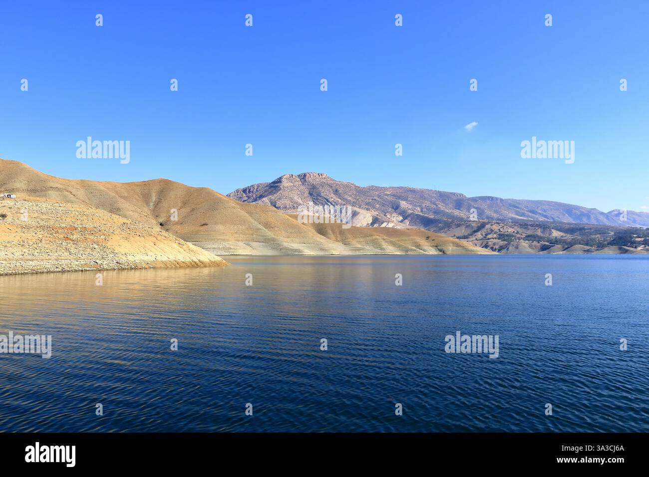the Dokan Dukan Lake with beautiful mountains around in northern Iraq ...