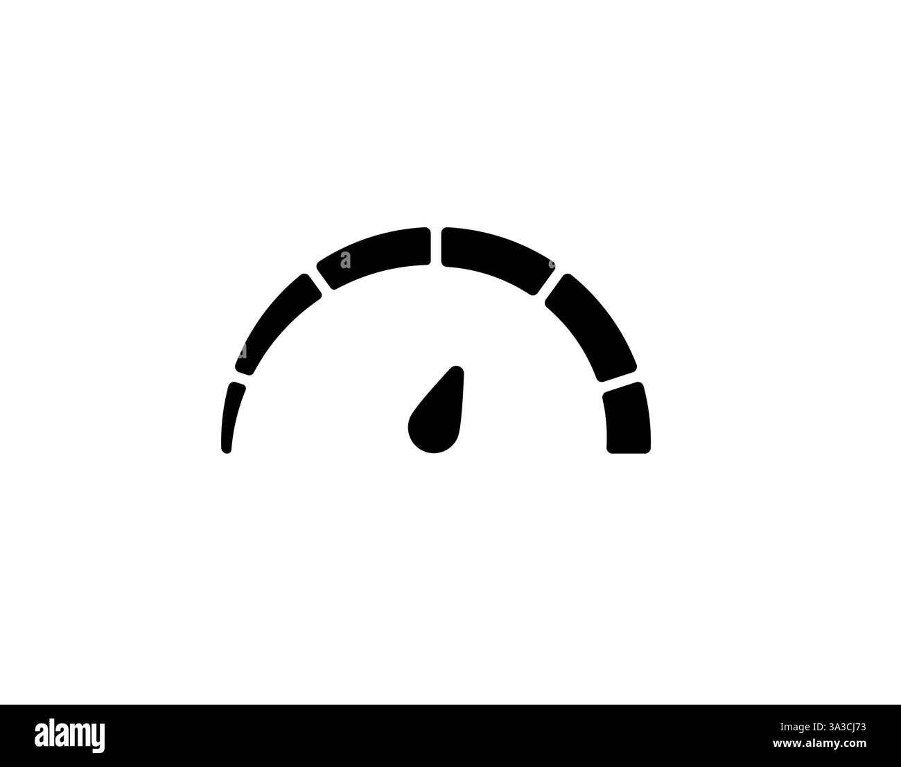 Speedometer icon showing moderate speed with black dial and needle ...
