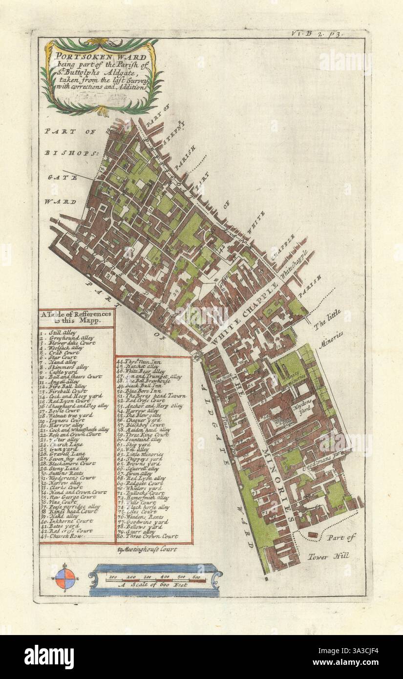 'Portsoken Ward'. Minories Petticoat Lane. City of London. STOW/STRYPE ...
