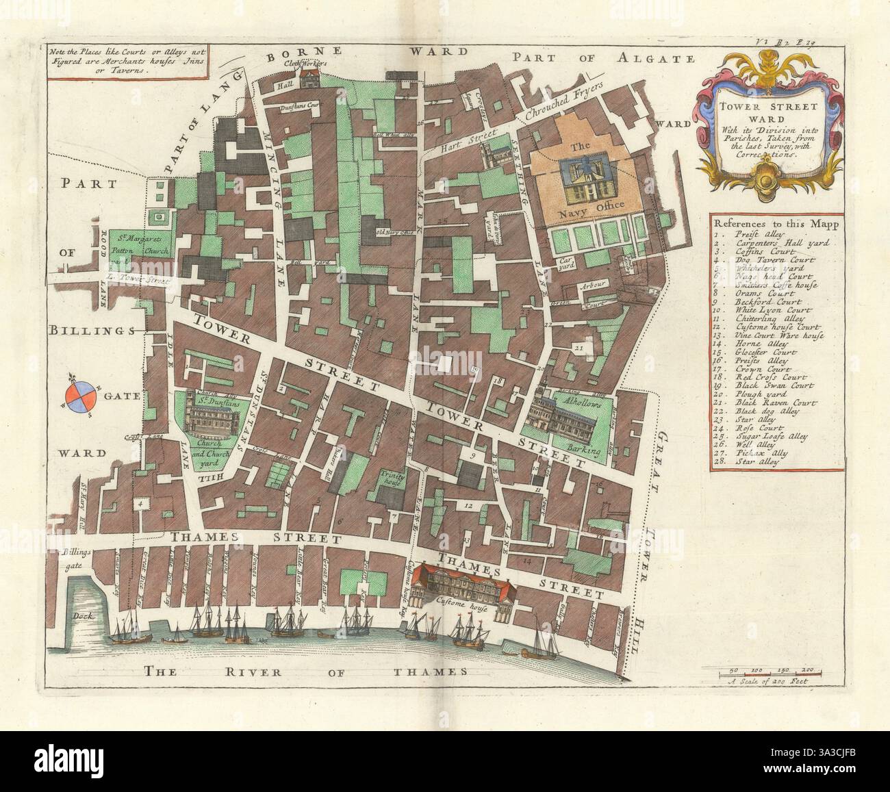 'Tower Street Ward'. City of London. Thames St. Mark Lane. STOW/STRYPE ...