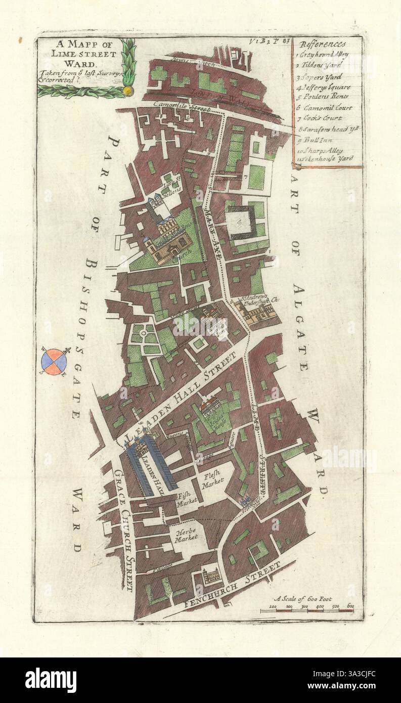 'Lime Street Ward'. Leadenhall/Gracechurch St. City/London. STOW/STRYPE ...