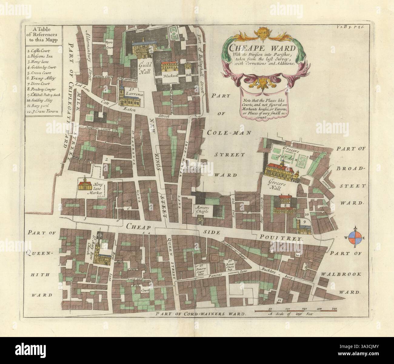 'Cheape Ward'. Guildhall Cheapside Poultry. City of London. STOW/STRYPE ...