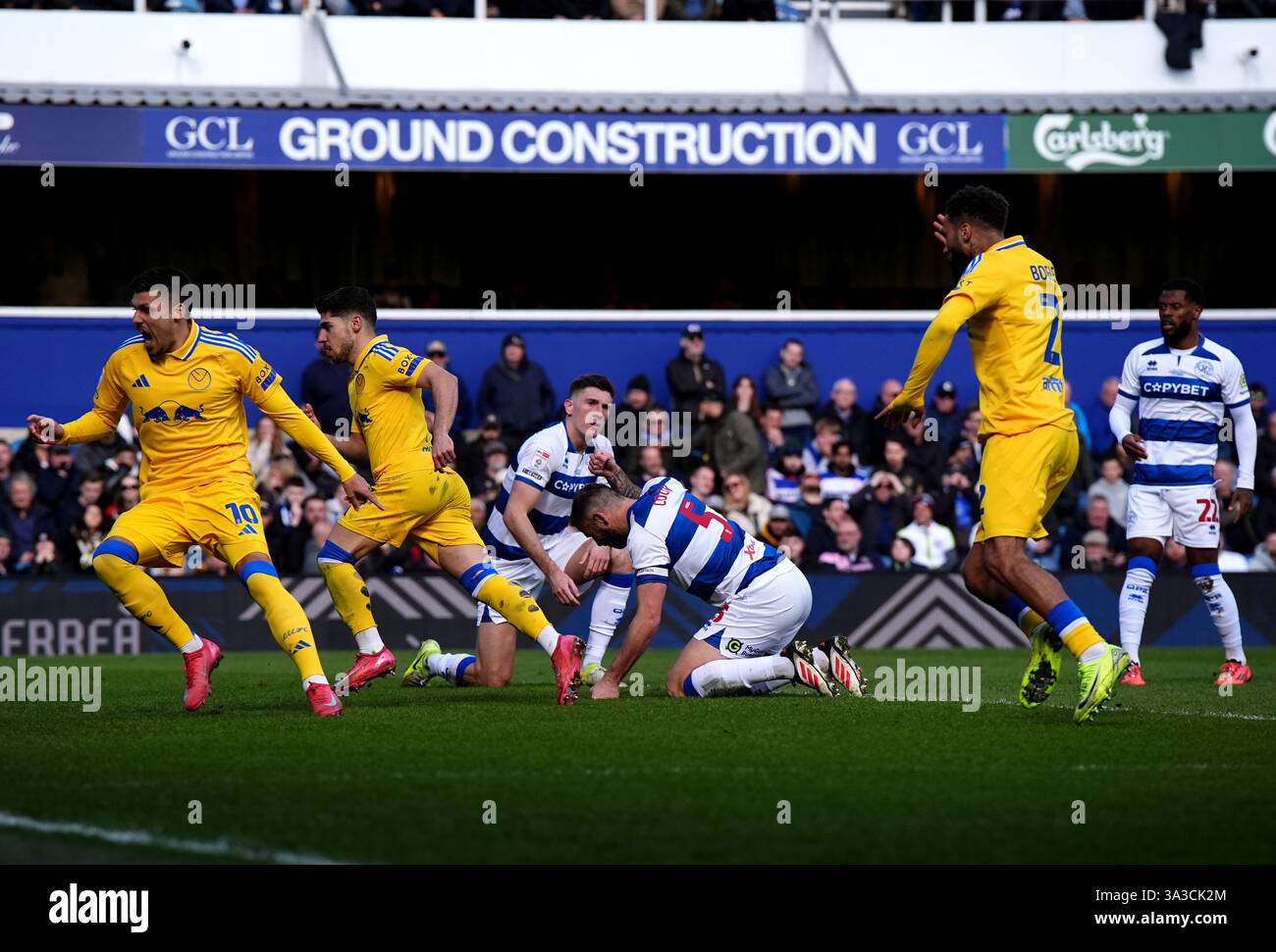 Leeds United's Jayden Bogle (right) celebrates scoring his sides second ...