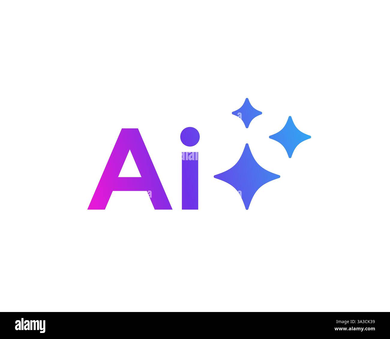 Bright AI icon with gradient design, bot symbol, and virtual network ...