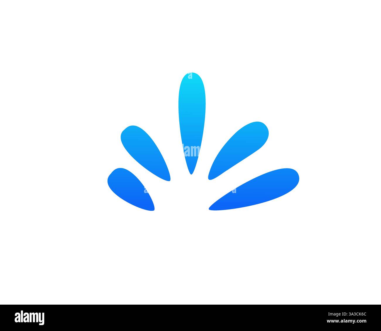 Abstract blue gradient logo design with minimalist petal shapes on a ...