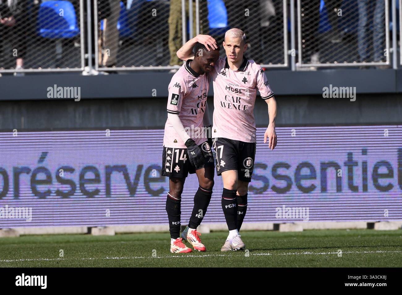 14 Cheikh SABALY (fcm) - 07 Gauthier HEIN (fcm) during the Ligue 2 BKT ...