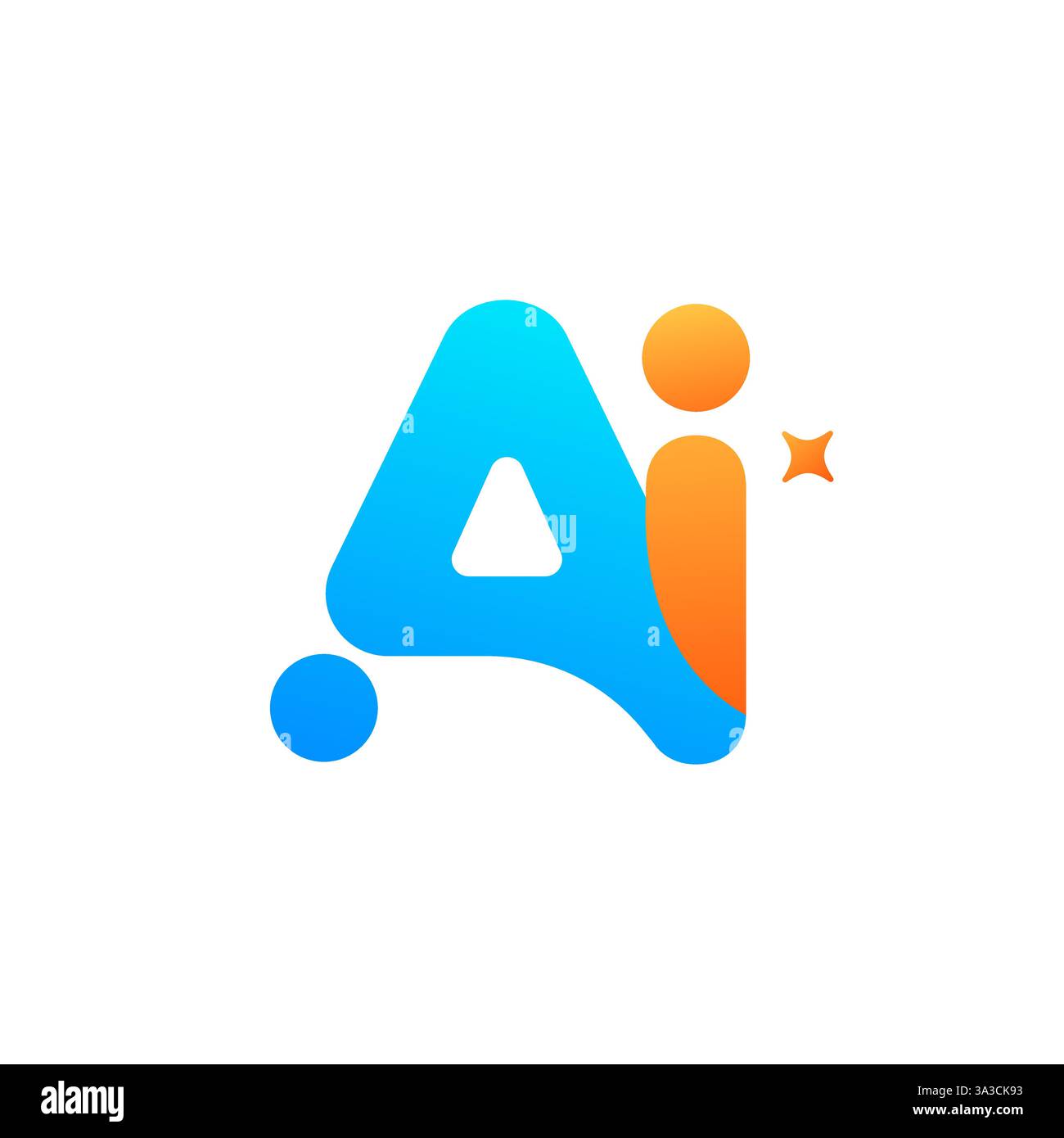 Modern AI icon with gradient colors, star motif, and rounded design ...