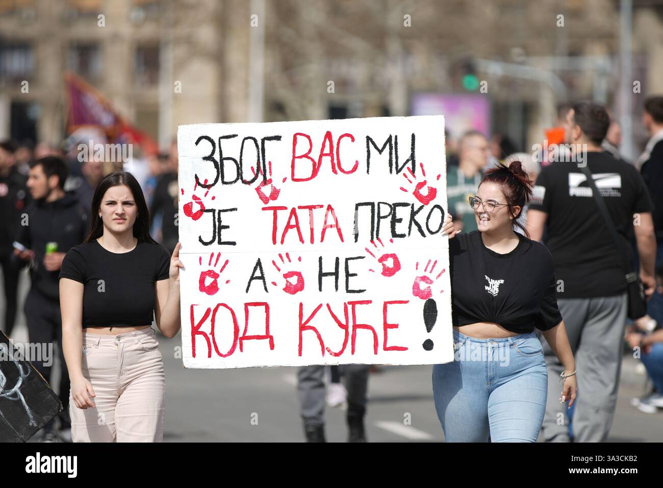 Croatia. 15th Mar, 2025. Citizens from all over Serbia are headed ...