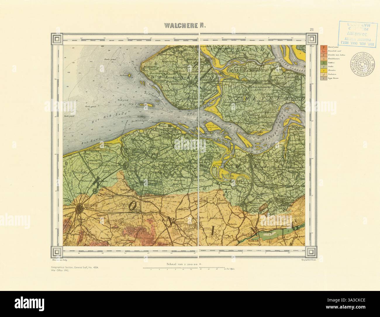 Walcheren geological map. British/Dutch War Office for Overlord 1942 ...