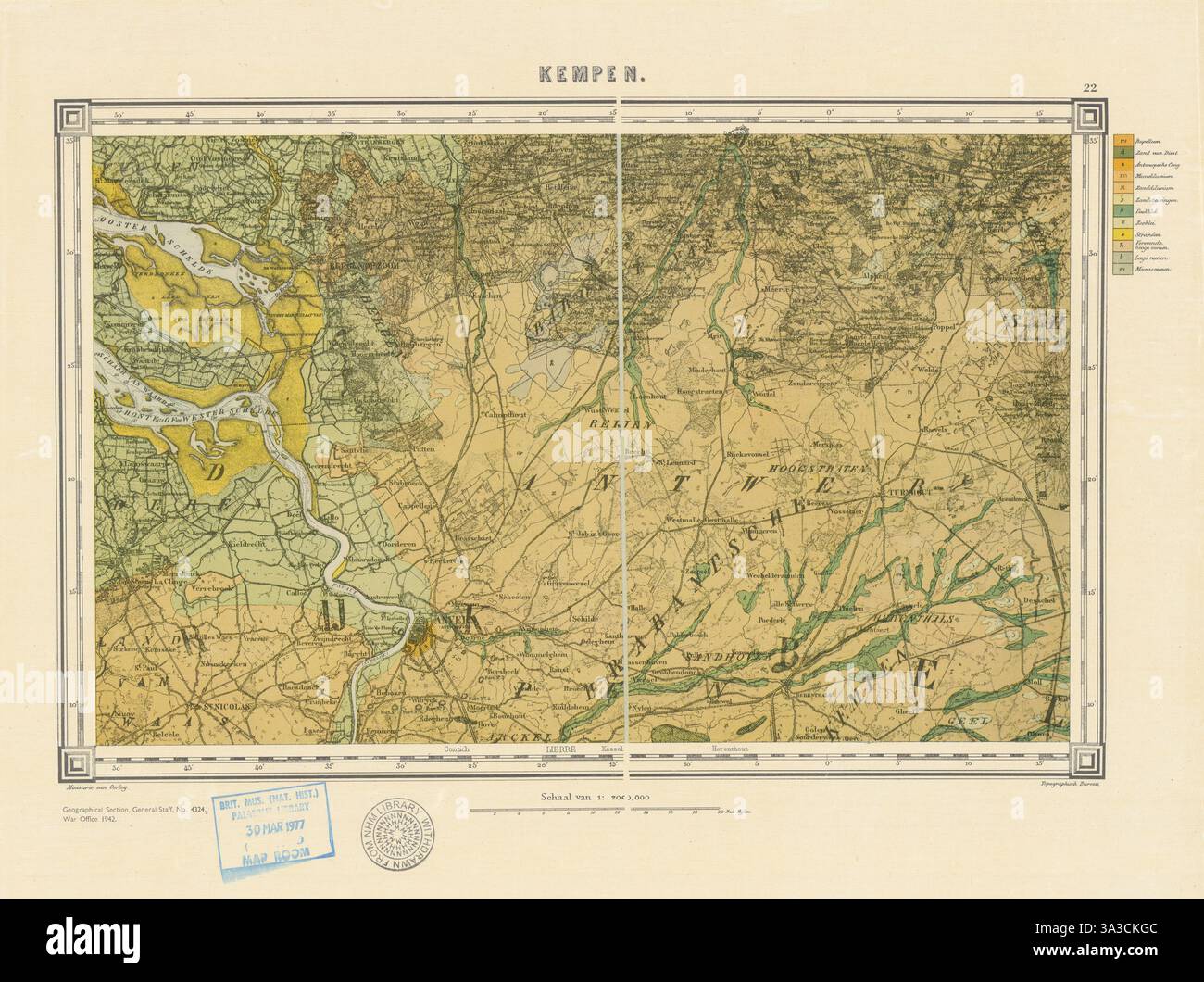 Kempen geological map. British/Dutch War Office for Overlord 1942 (1859 ...