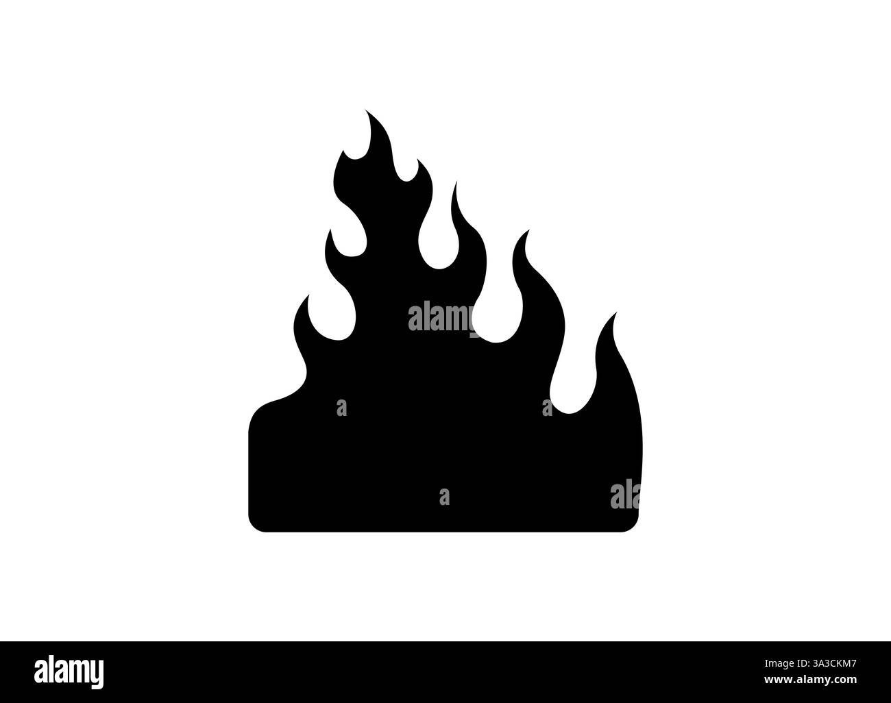 Icon symbolizing a simple yet bold black and white flame shape for ...