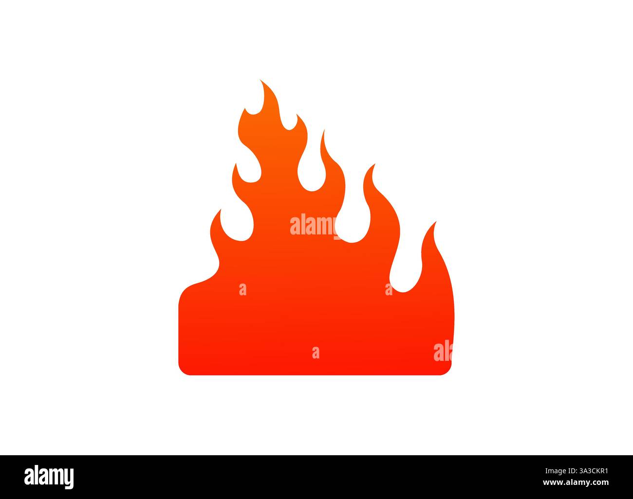 Bright red fire symbol with orange flames rising in a dynamic shape on ...