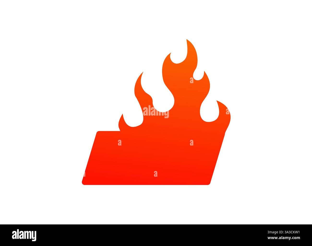 Burning folder icon signifying data loss or high-temperature conditions ...