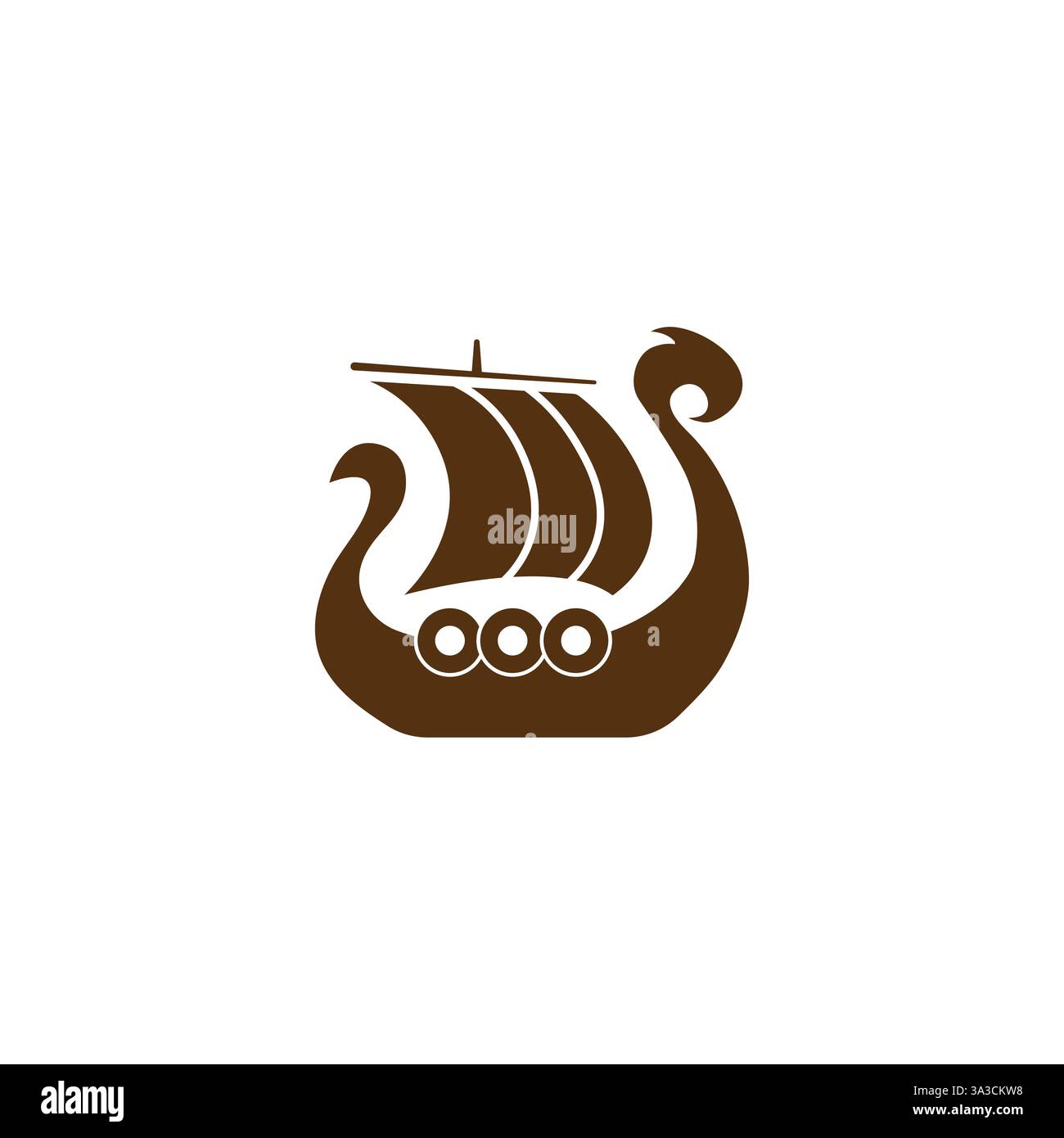 Viking ship icon with sail and dragon for Norse history Stock Vector ...