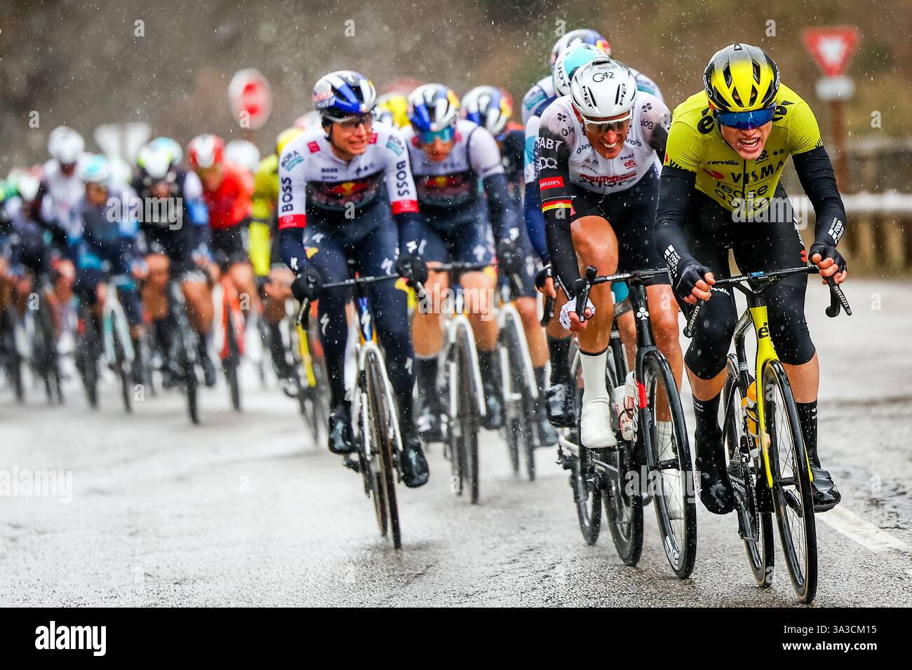 Auron, France. 15th Mar, 2025. German Nils Politt of UAE Team Emirates ...