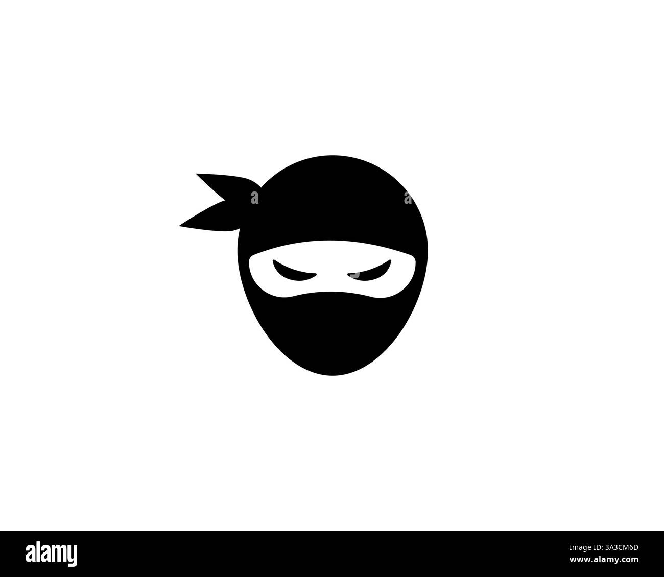 Ninja mask simple black icon featuring stealth and mystery in ...