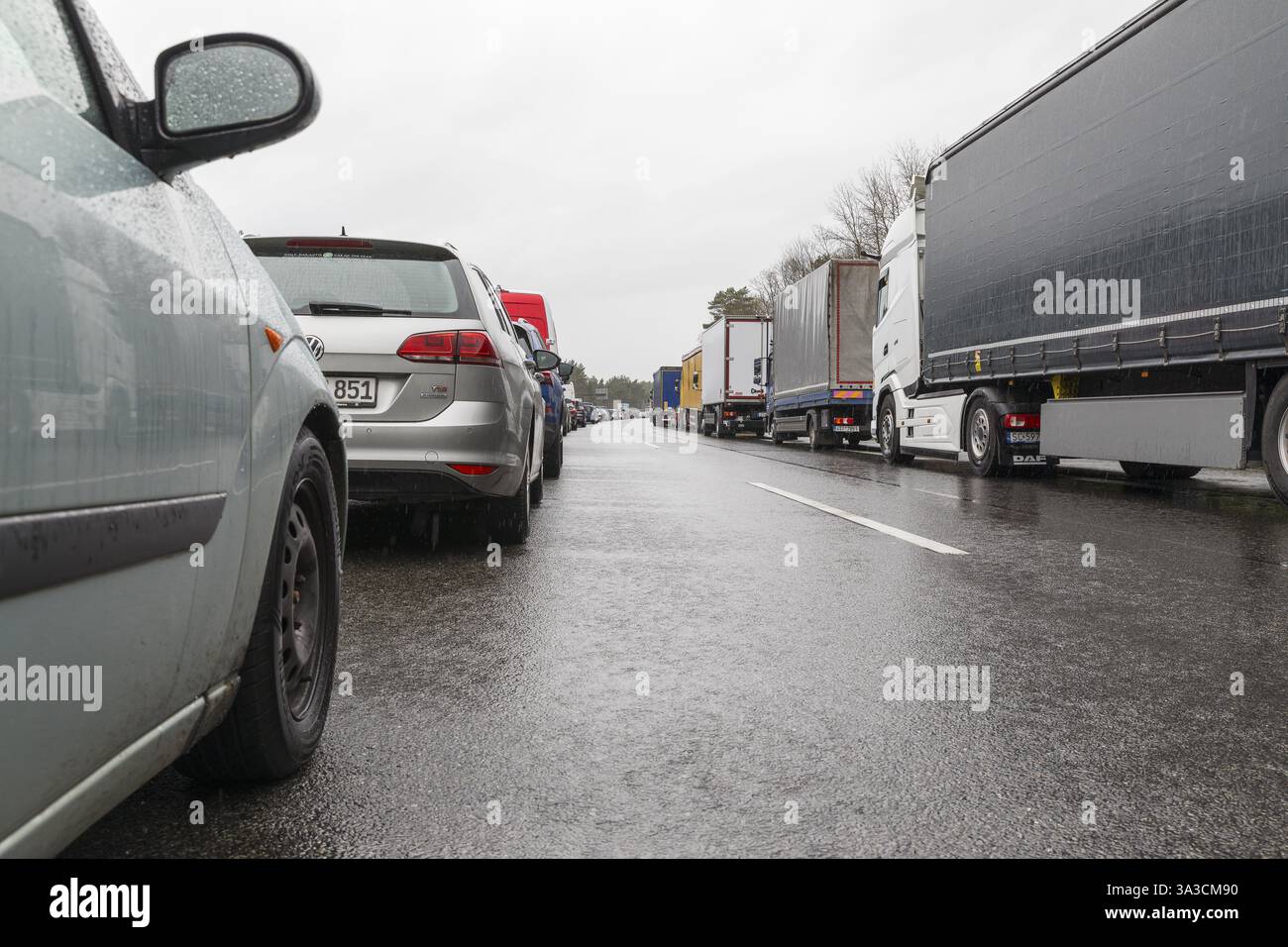 Rescue lane during a full closure of the A13 motorway in the direction ...