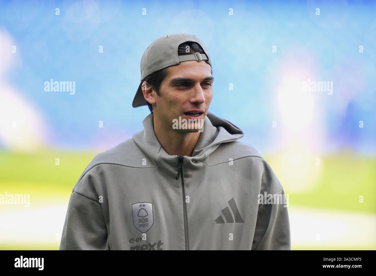 Portman Road, Ipswich on Saturday 15th March 2025. Nicolas Dom'nguez of Nottingham Forest during ...