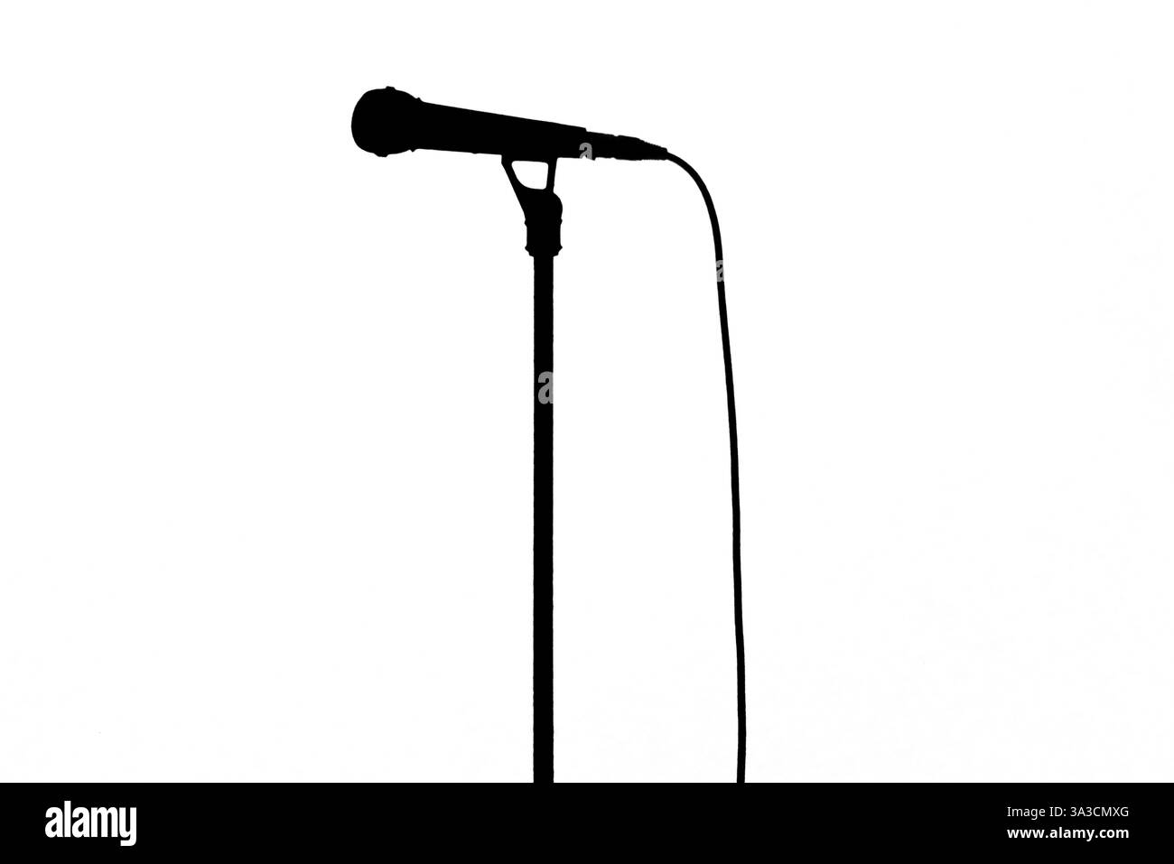 Microphone on stand, in minimalist monochrome style, shadow image Stock ...