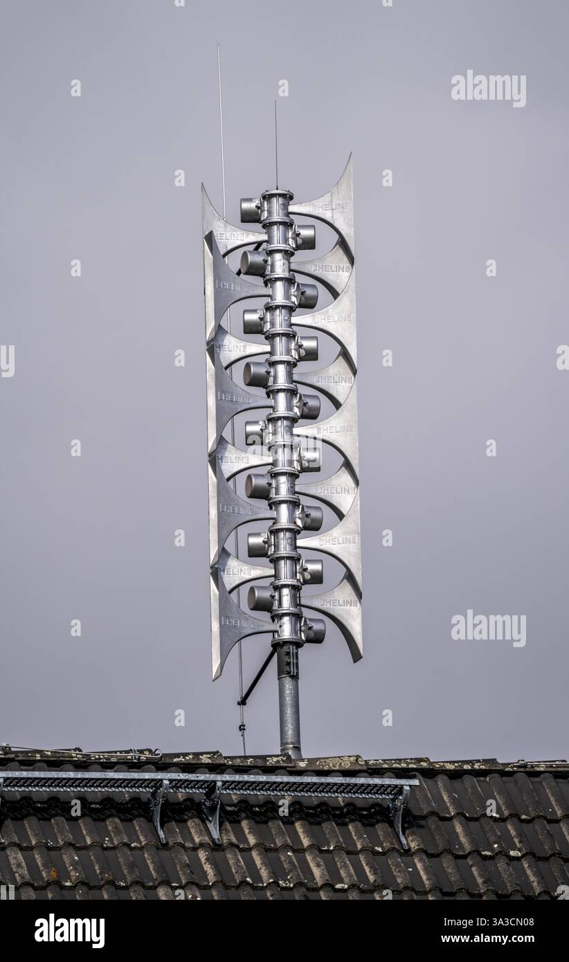 Modern siren to warn the population in the event of disasters or ...