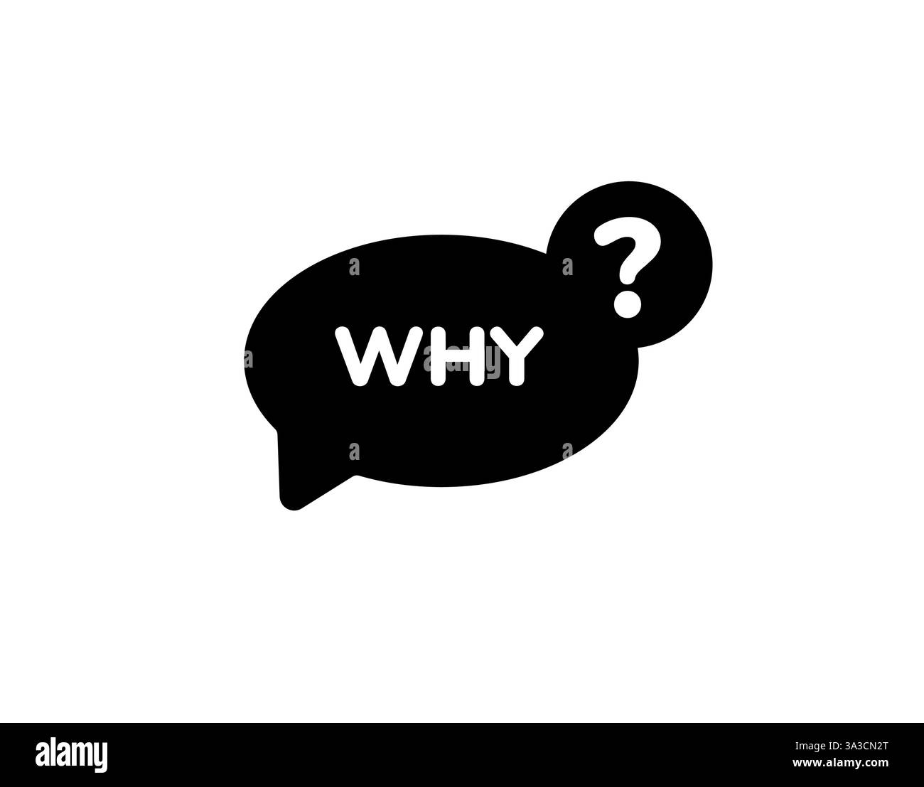 Black Speech Bubble Icon With Why Text And Question Mark Stock Vector