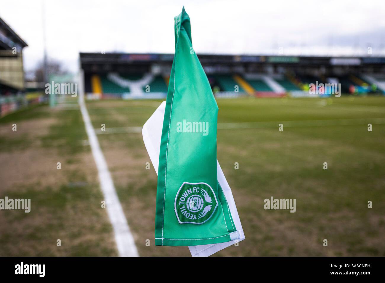 Yeovil, Somerset, UK. 15th Mar, 2025. Yeovil corner flag at Huish Park ...