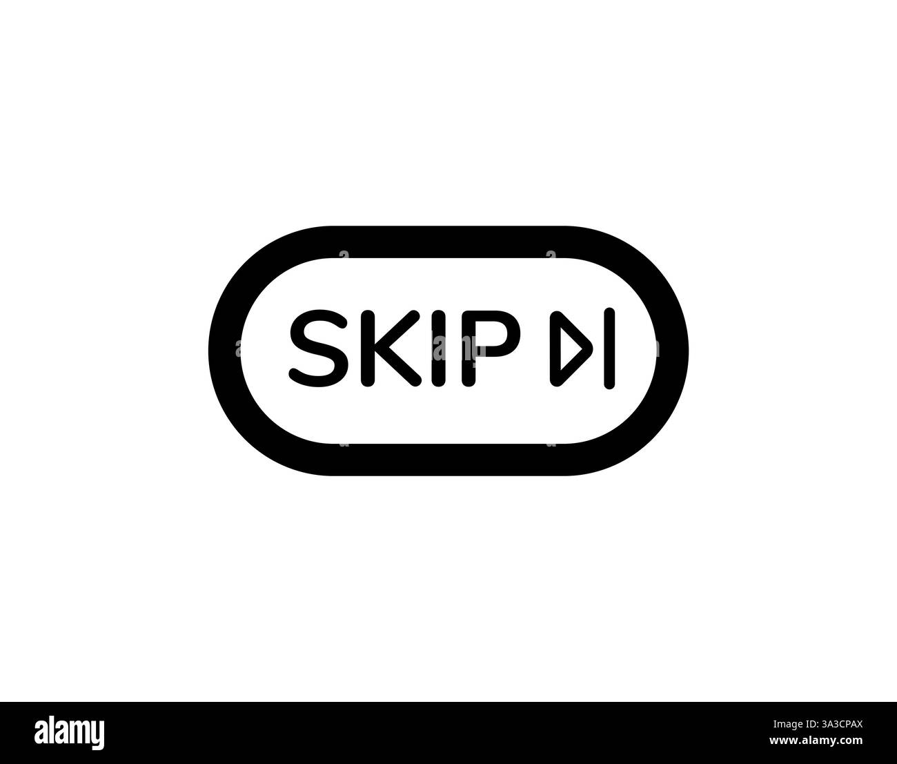 Skip button icon for interface design with forward arrow inside oval shape Stock Vector Image ...