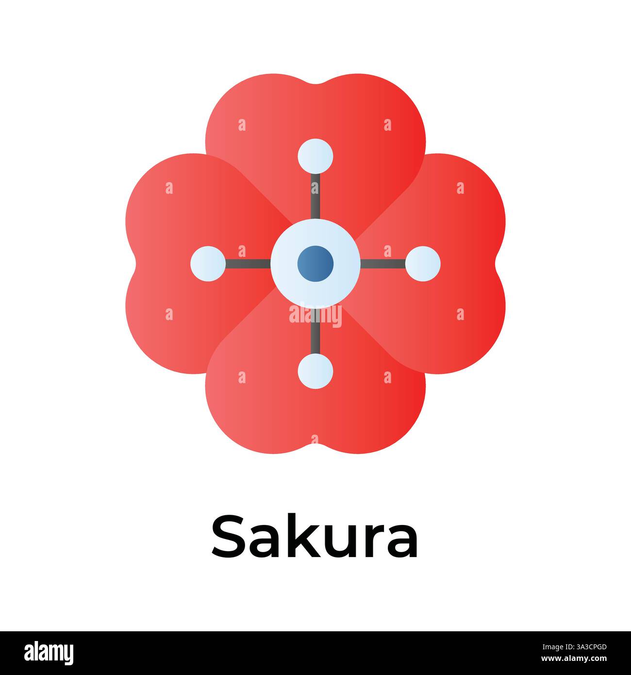 Sakura flower vector design, cherry blossom flower icon in modern style ...