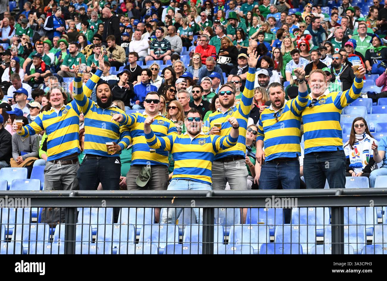 Ireland fans in the stands before the Guinness Men's Six Nations match ...