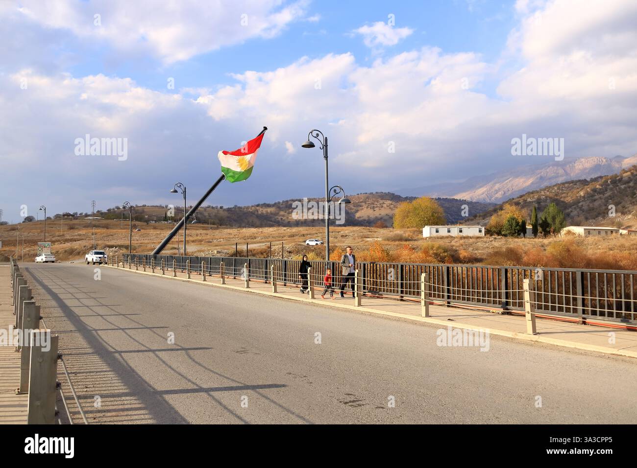 Rubar, Kurdistan in Iraq - November 19 2024: street and bridge over the ...