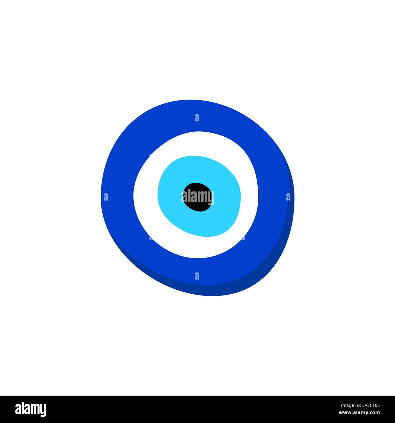 Blue evil eye symbol with layered circular design for protection and ...