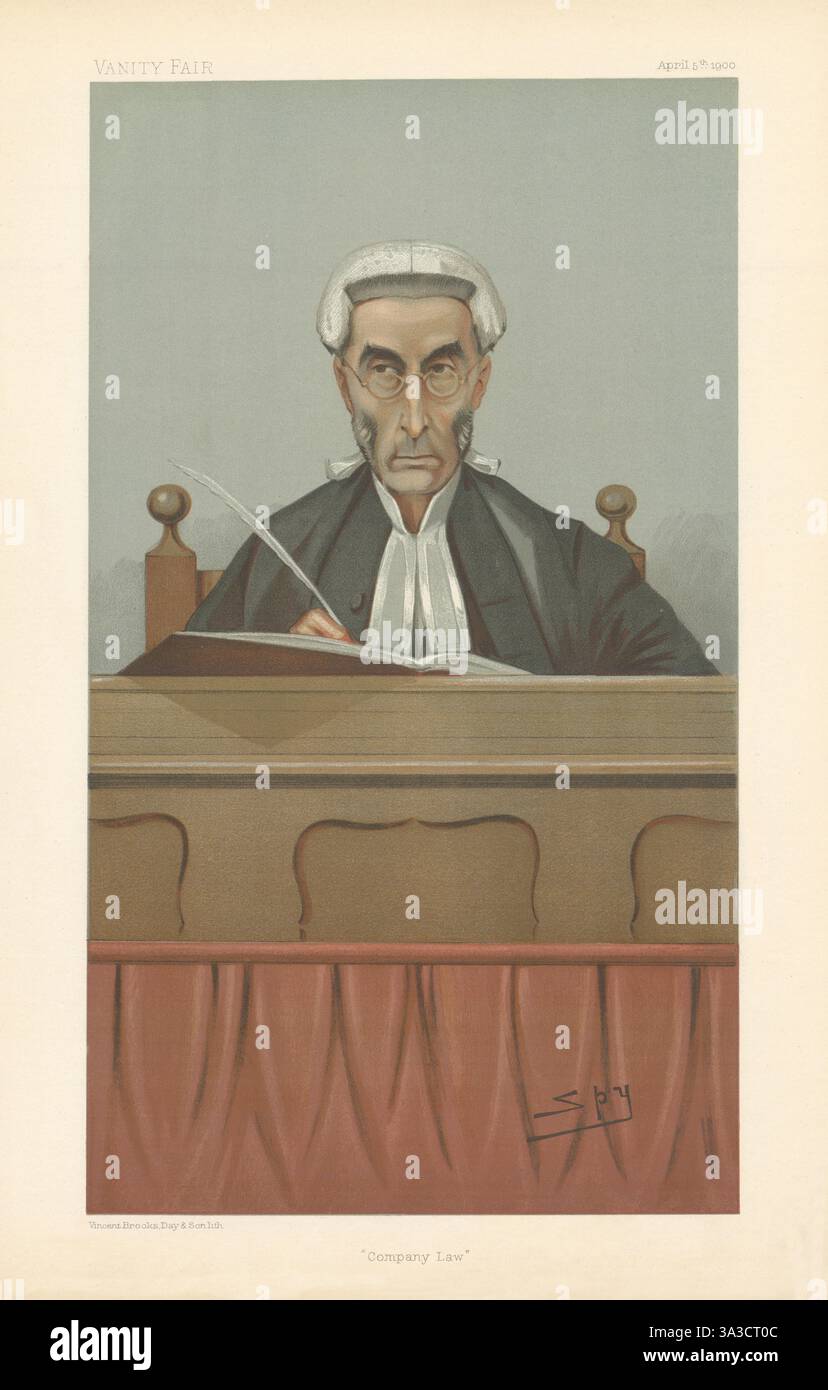 VANITY FAIR SPY CARTOON Henry Burton Buckley 'Company Law' Judge 1900 ...