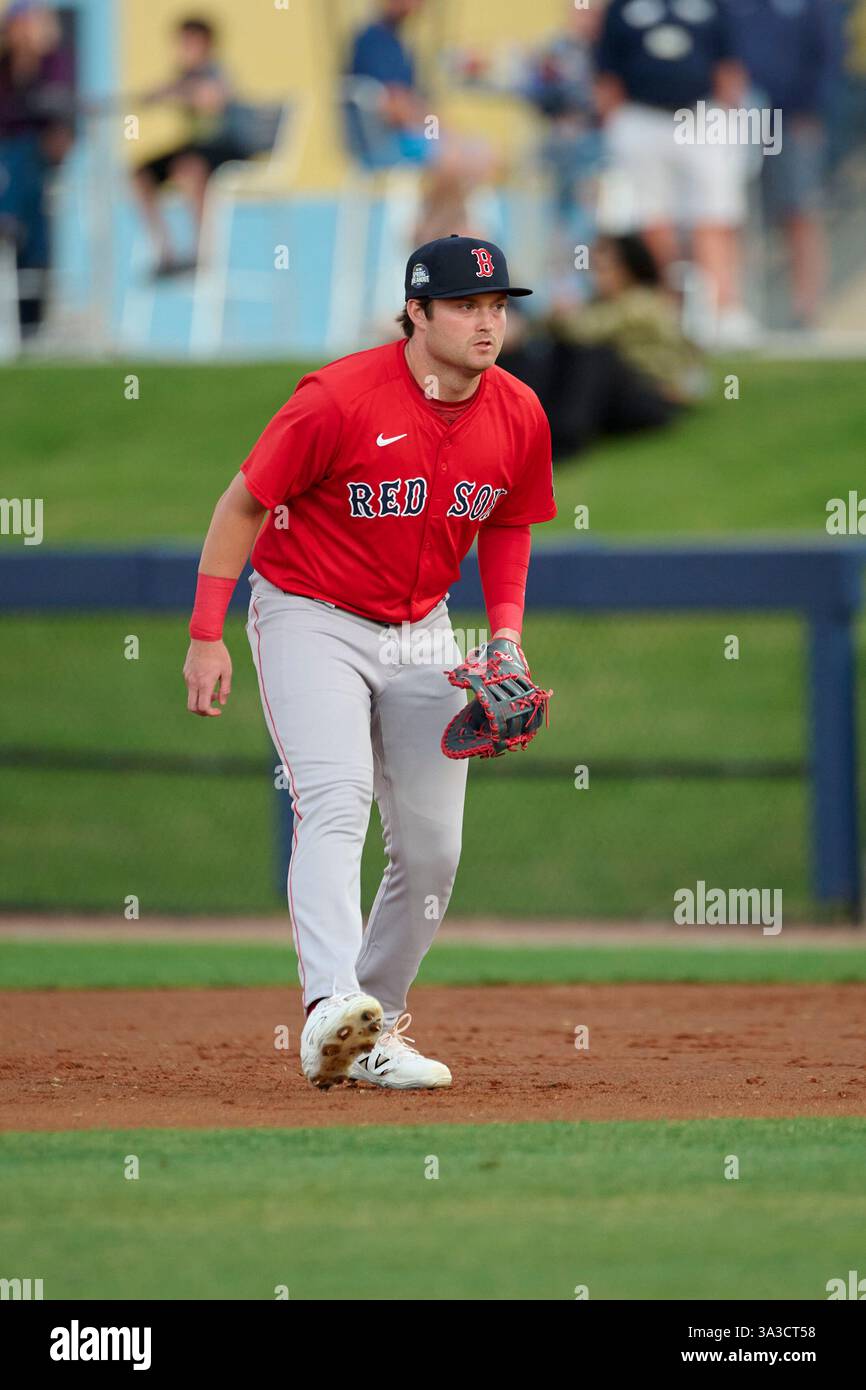 Boston Red Sox first baseman Blaze Jordan (19) during an MLB Spring ...