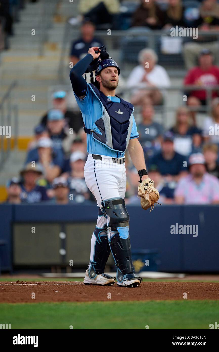 Tampa Bay Rays catcher Kenny Piper (76) during an MLB Spring Breakout ...