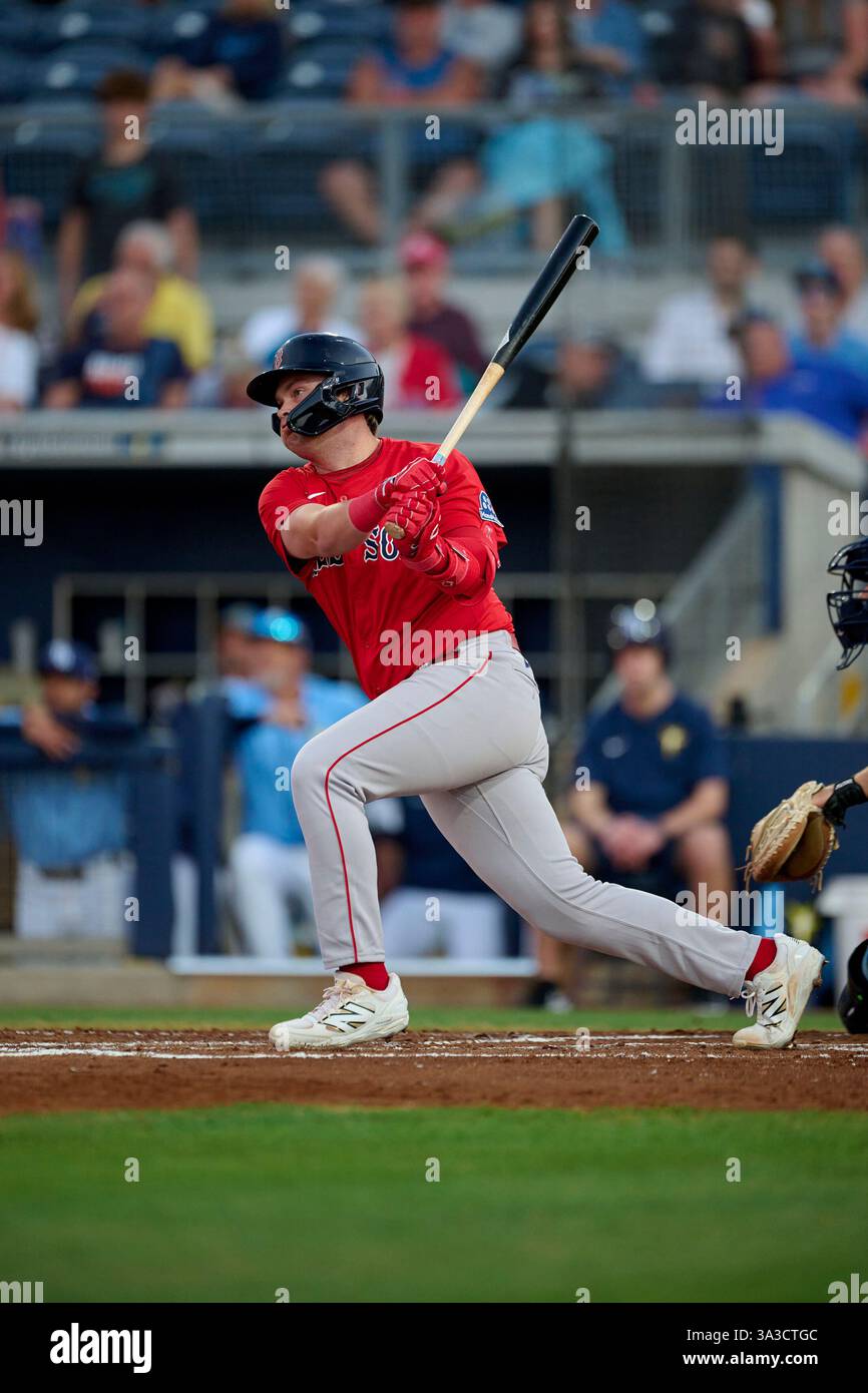 Boston Red Sox Blaze Jordan (19) at bat during an MLB Spring Breakout ...