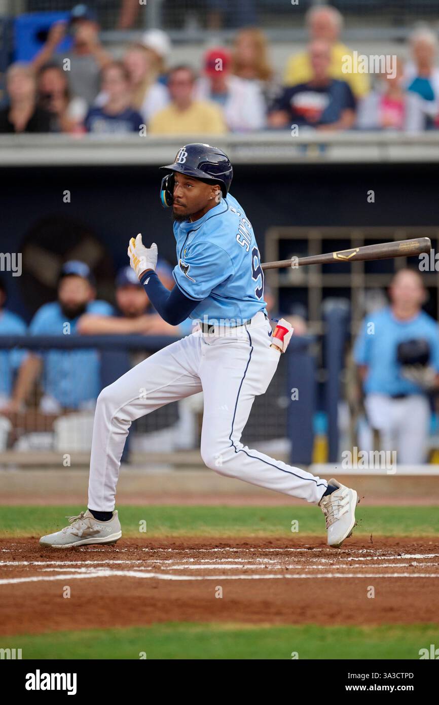 Tampa Bay Rays Chandler Simpson (96) at bat during an MLB Spring ...