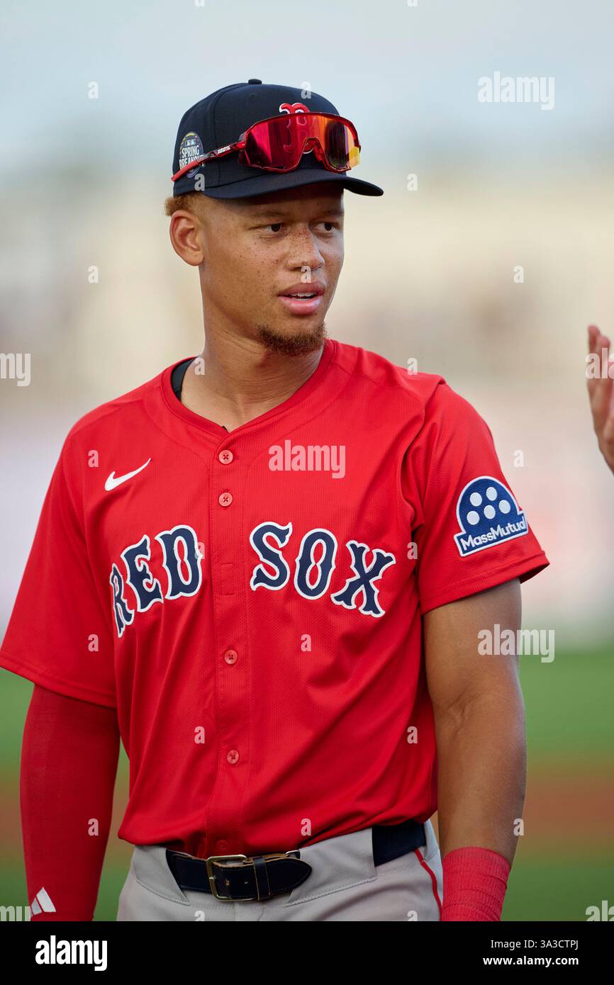 Boston Red Sox Kristian Campbell (28) before an MLB Spring Breakout ...
