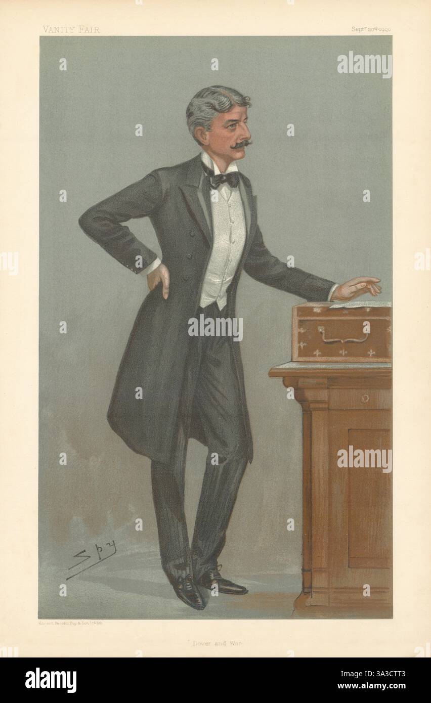 VANITY FAIR SPY CARTOON George Wyndham 'Dover & War' 1900 old antique ...