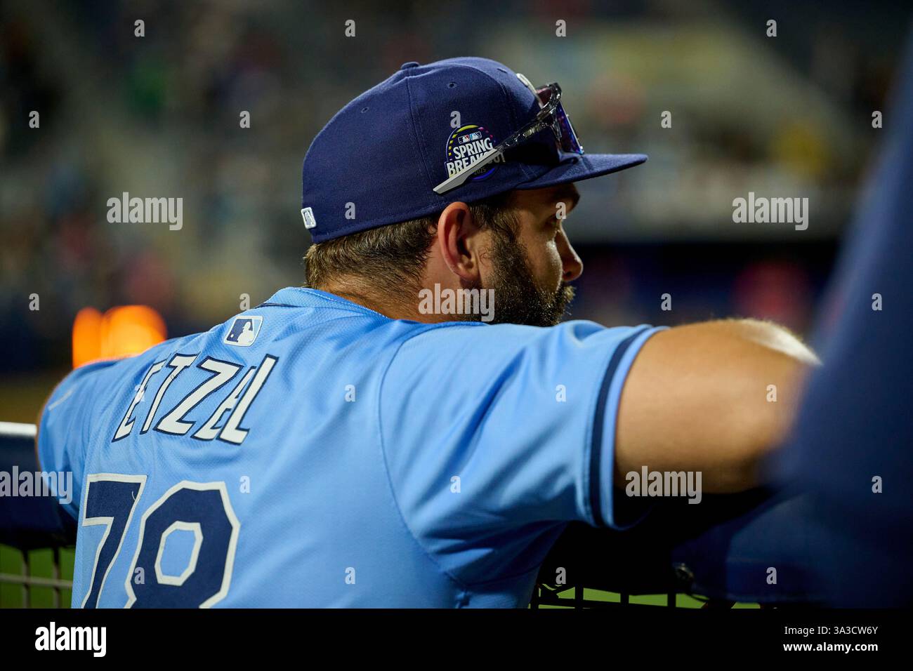 Tampa Bay Rays Matthew Etzel (78) in the dugout during an MLB Spring ...