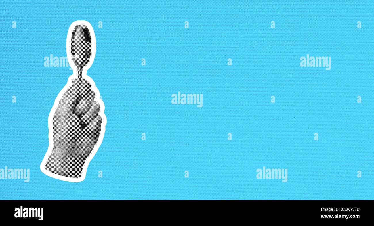 holding magnifying glass for research and business analysis. Focused on ...