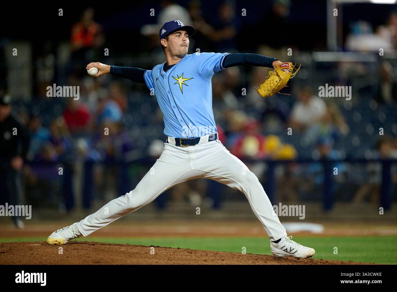 Tampa Bay Rays pitcher JJ Goss (18) during an MLB Spring Breakout game ...