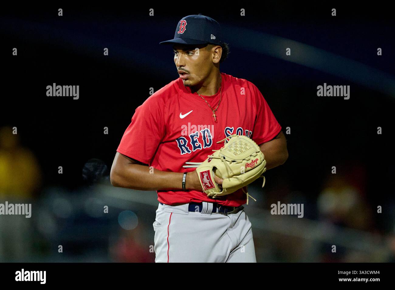 Boston Red Sox pitcher Brandon Clarke (91) during an MLB Spring ...