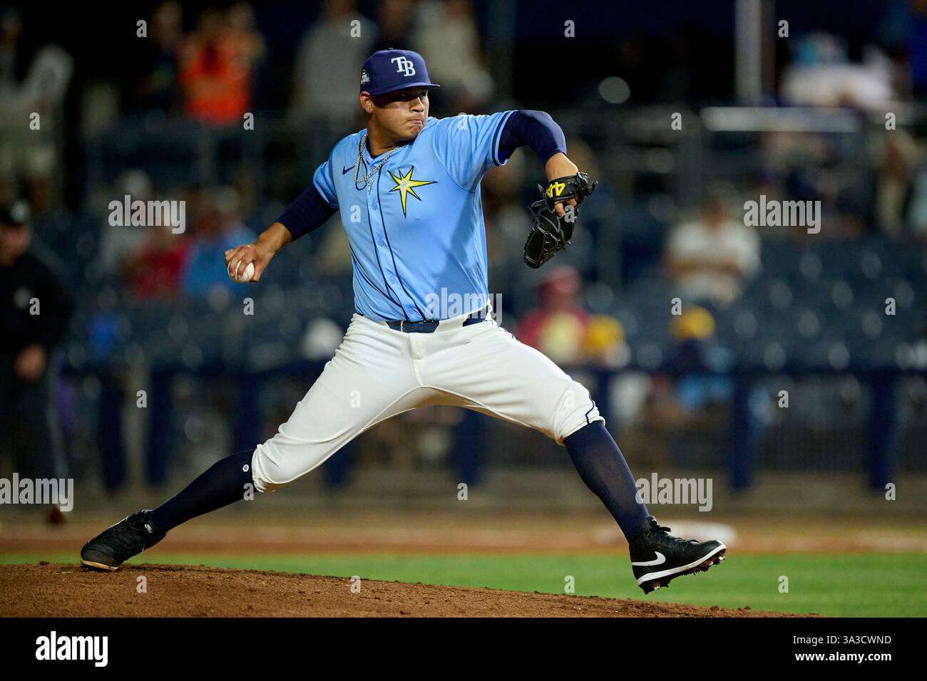 Tampa Bay Rays pitcher Santiago Suarez (91) during an MLB Spring ...