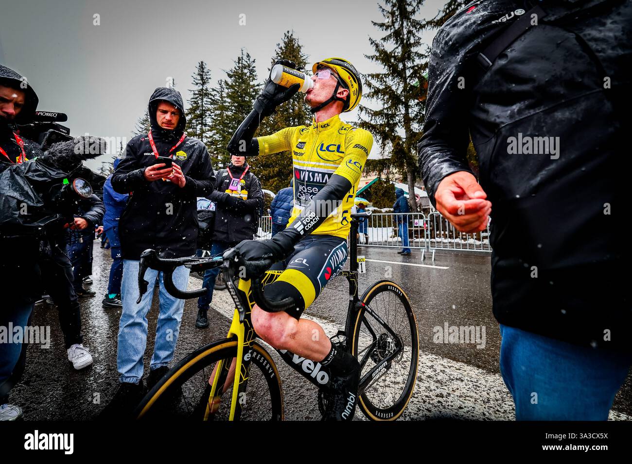 Auron, France. 15th Mar, 2025. American Matteo Jorgenson of Team Visma ...