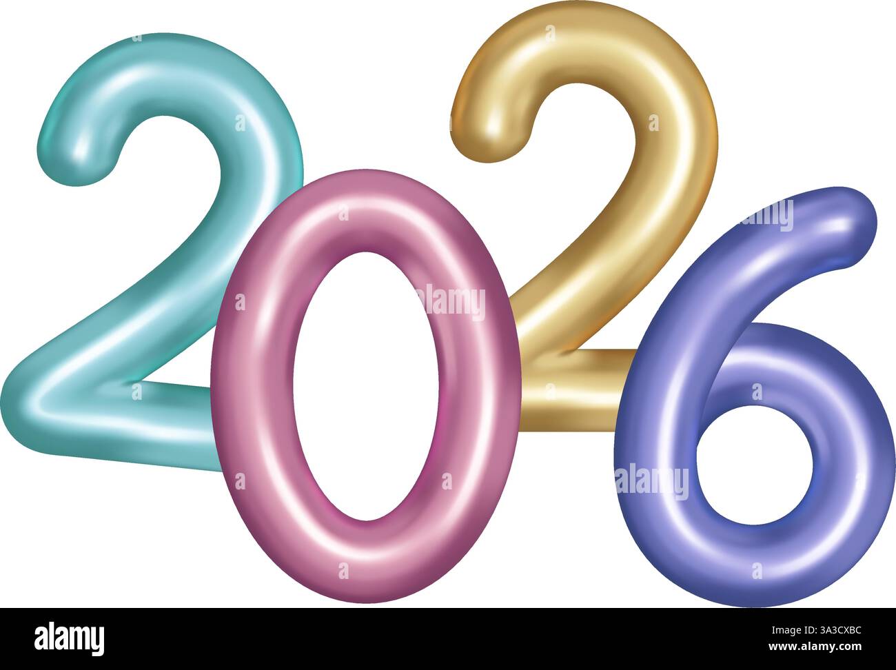 . new year 2026 number vector illustration isolated on white background ...