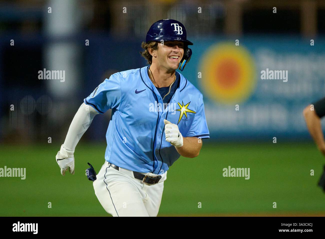Tampa Bay Rays Carson Williams (65) rounds the bases after hitting a ...