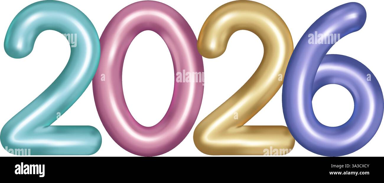 . new year 2026 number vector illustration isolated on white background ...